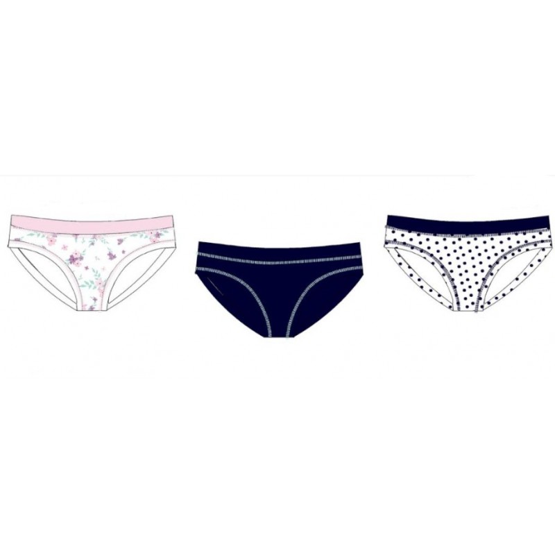 D2228 ROSSOPORORA PACK-3 BRAGUITAS MINIBIKINI ALGODON FANTASIA