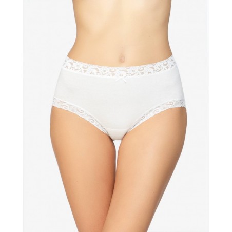 3221 AVET ( Precio de Caja de 6 Uds ) BRAGA MIDI ALGODON SIN COSTURAS ENCAJE EN CAMAL Y CINTURA